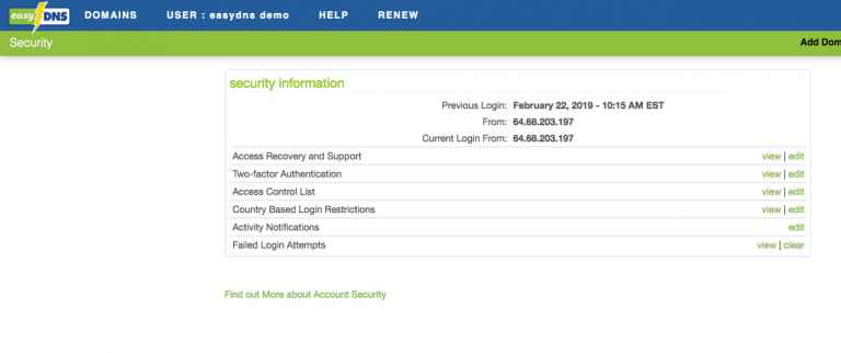 Account Security – easyDNS Technologies Inc