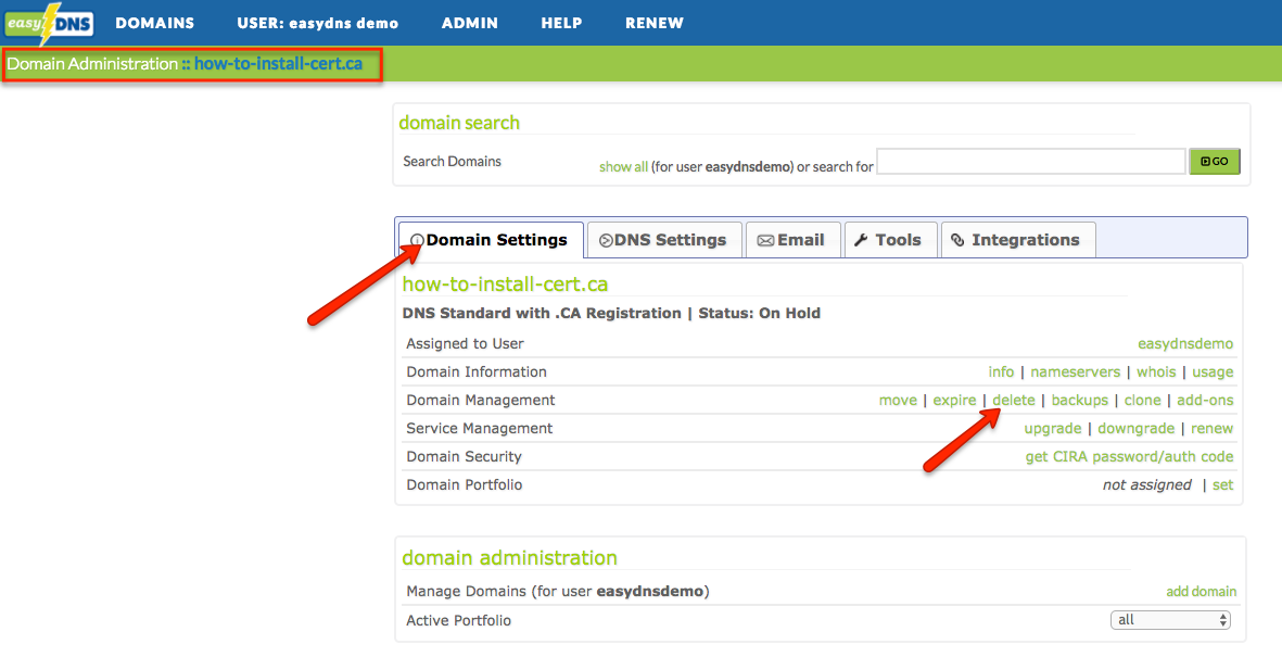 Deleting Domains – easyDNS Technologies Inc Deleting Domains – easyDNS Technologies Inc