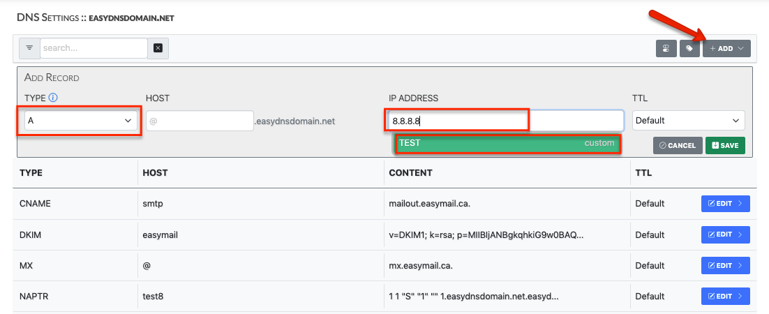 New DNS Editor - easyDNS Knowledge Base